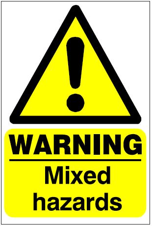 CH014 - Site Safety Sign - Hazard Signs - WARNING Mixed hazards ...