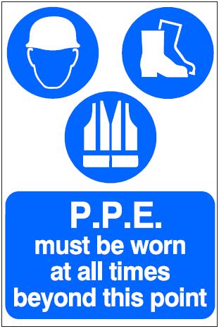 CM029 - Site Safety Sign- Mandatory - PPE must be worn at all times ...