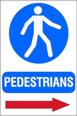 CM038 - Site Safety Sign- Mandatory - Pedestrians this way – Primesigns