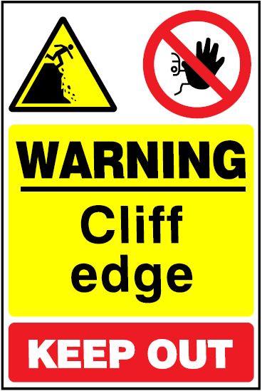 CQ004 - Site Safety Sign - Quarry Signs - WARNING Cliff Edge – Primesigns