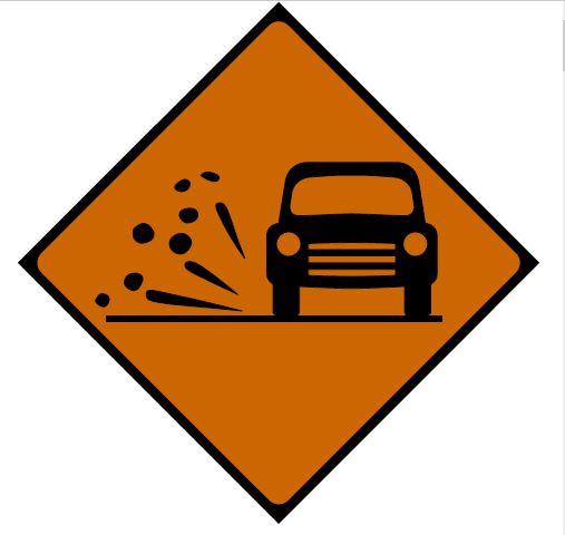 RW004 - Road Safety Sign - Road Works Signs - Loose Chippings – Primesigns